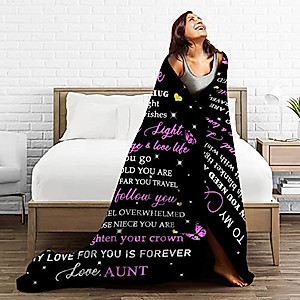 COTIMO Niece Gifts from Auntie Throw Blanket Niece Gifts Blankets from Aunt Best Niece Gifts for Birthday Christmas Thanksgiving 50 "x60