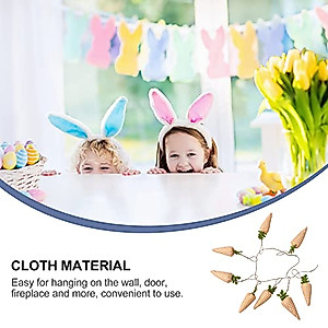 NUOBESTY Easter Carrot Banner Bunny Carrot Garland Fabric Wall Vegegtable Ornament for Party Wall Fireplace Window Decors |62.88inches