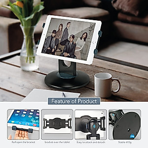 EHO iPad Stand, 360° Rotating Commercial Tablet Stand, Retail Kiosk, 6"-13" (Screens) Adapter Universal Tablet Clamp Holder for iPad, iPad Air, iPad Mini, Microsoft Surface, Most Tablets - Black