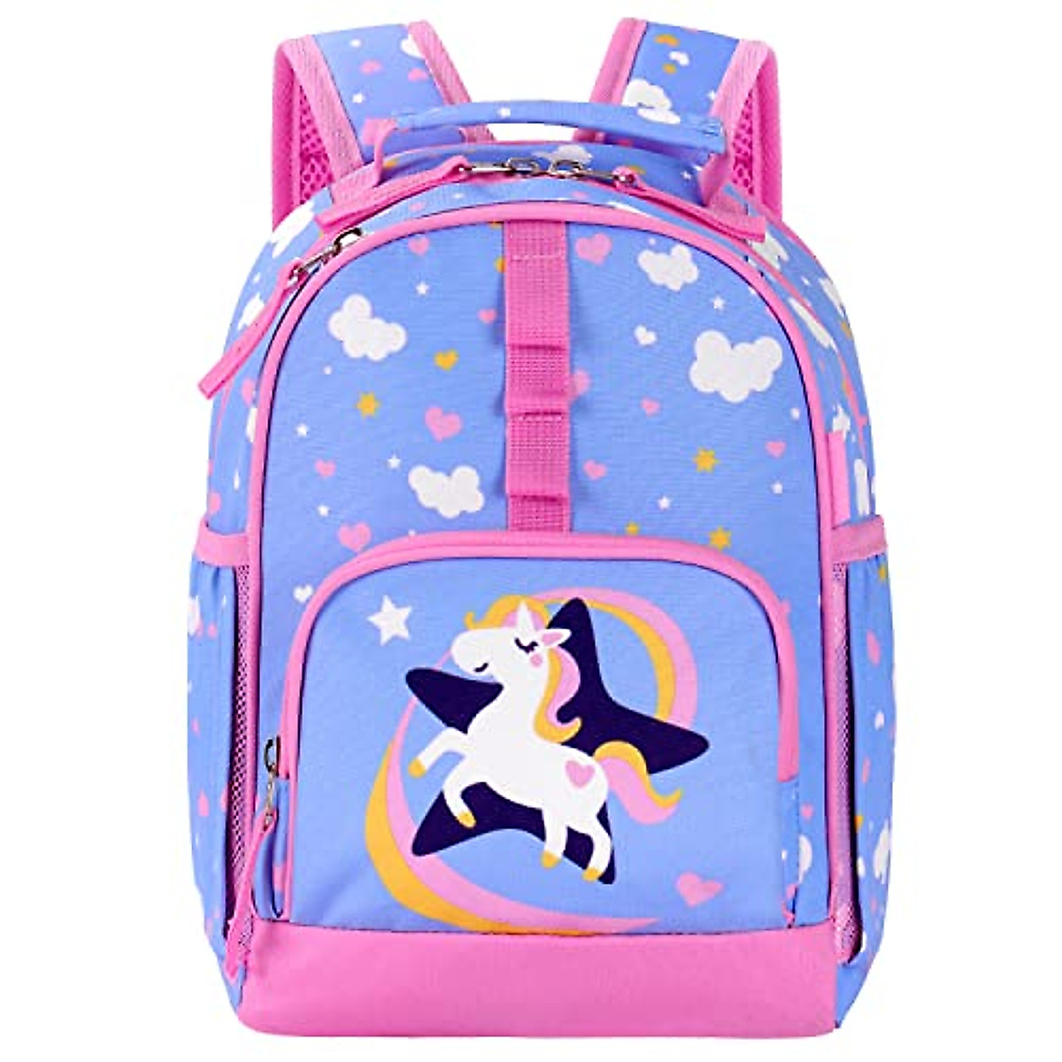 Choco Mocha Toddler Backpack for Girls 12 inch Unicorn Backpack for Toddler Girls Backpack Small Kids Backpack with Chest Strap Little Girls Daycare Backpack for 1 2 3 Year Old Bookbag age 1-3 Blue