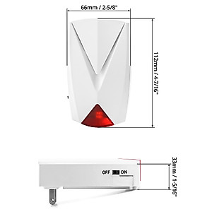 QWORK Power Failure Alarm, 2 Pack, 118 db Loud Siren with LED Light, 110V to 220V, Off/On Alert