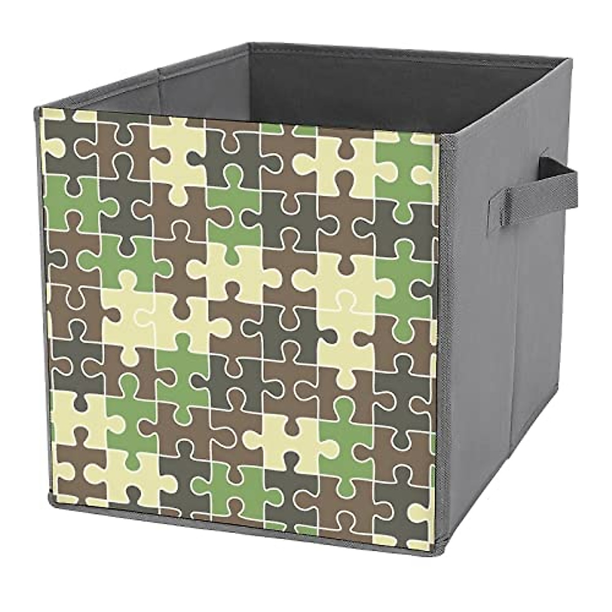 Puzzle Camouflage Collapsible Storage Bins Basics Folding Fabric Storage Cubes Organizer Boxes with Handles