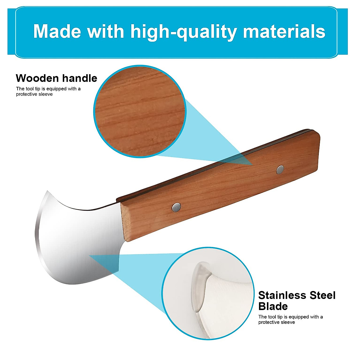 Fstcrt Rocker Knife for disabled, One Handed Gadgets, ulu knife, Curved Knife for Make Salad or Cut Food in Can & Bowl, Ideal for one-handed use by Hand Tremors, Arthritis, Elderly or Pet Owner