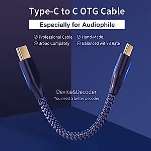 okcsc DAC Adapter Cable,High-End DAC/OTG Cable/Amplifier Adapter Replacement Cable Improved Sound Quality for Type C DAC Headphone AMP Compatible with FiiO K3 Khadas Tone 2 Pro to USB C Mobile