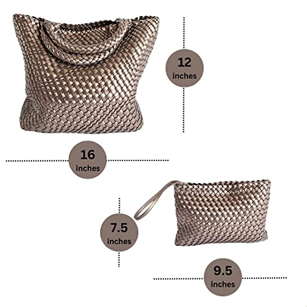 Knotted Fashion Woven Bag and Purse | Top Handle Ladies Leather Tote Bag Large Capacity Women Handbags for Shopping, Travelling | Handmade Shoulder Bags