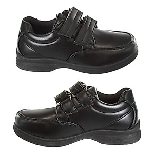 French Toast Boys Shoes - Kids Oxford School Uniform Loafer Church Dress Shoes Slip-On Faux-Leather (Size 2 Big Kid) (Black)