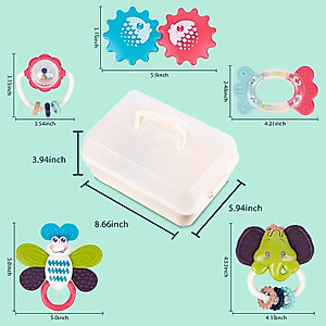 DAMEING Baby Rattle Teething Toys, Infant Sensory Teethers Toy Set, Musical Shaker Grab and Spin Early Educational Newborn Toys for 0 3 6 9 12 Months Babies Boy Girl