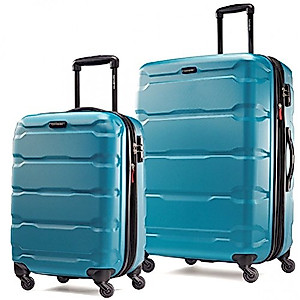Samsonite Omni PC Hardside Expandable Luggage with Spinner Wheels, Caribbean Blue, 2-Piece Set (20/28)