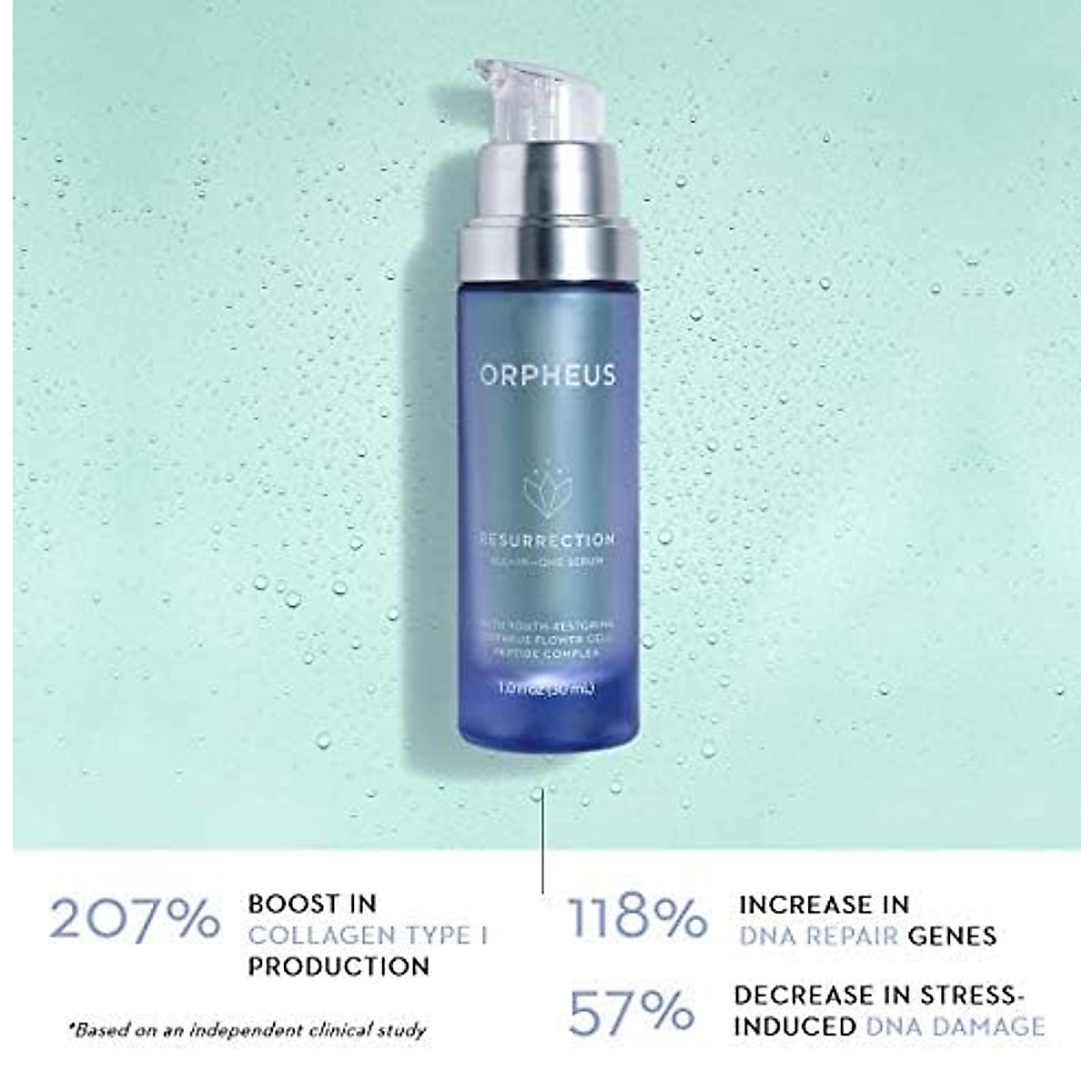 ORPHEUS All-In-One Plant Stem Cell Face Serum - Award Winning - with Collagen Stimulating Peptide Complex, Hyaluronic Acid, Niacinamide and Vitamin C | 1.0 oz. 100% Pure. Vegan