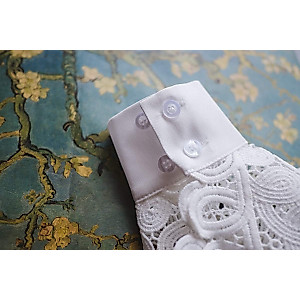 YAKEFJ Floral Layered Lace Cuff Stretch Bracelet False Sleeves Wrist Cuffs 1 pair