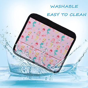 2 Pack Seat Belt Covers for Kids, FRRIOTN Soft Comfort Seat Belt Cushion for Children, Cute Cartoon Pattern Car Seat Belt Pads Cover for Girls and Boys (Pink Mermaid)