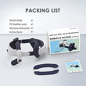 BOBOVR M2 Plus Head Strap,Compatible with Meta Quest 2,Enhanced Comfort and Reduce Facial Stress,VR Accessories（M2 Upgrade）