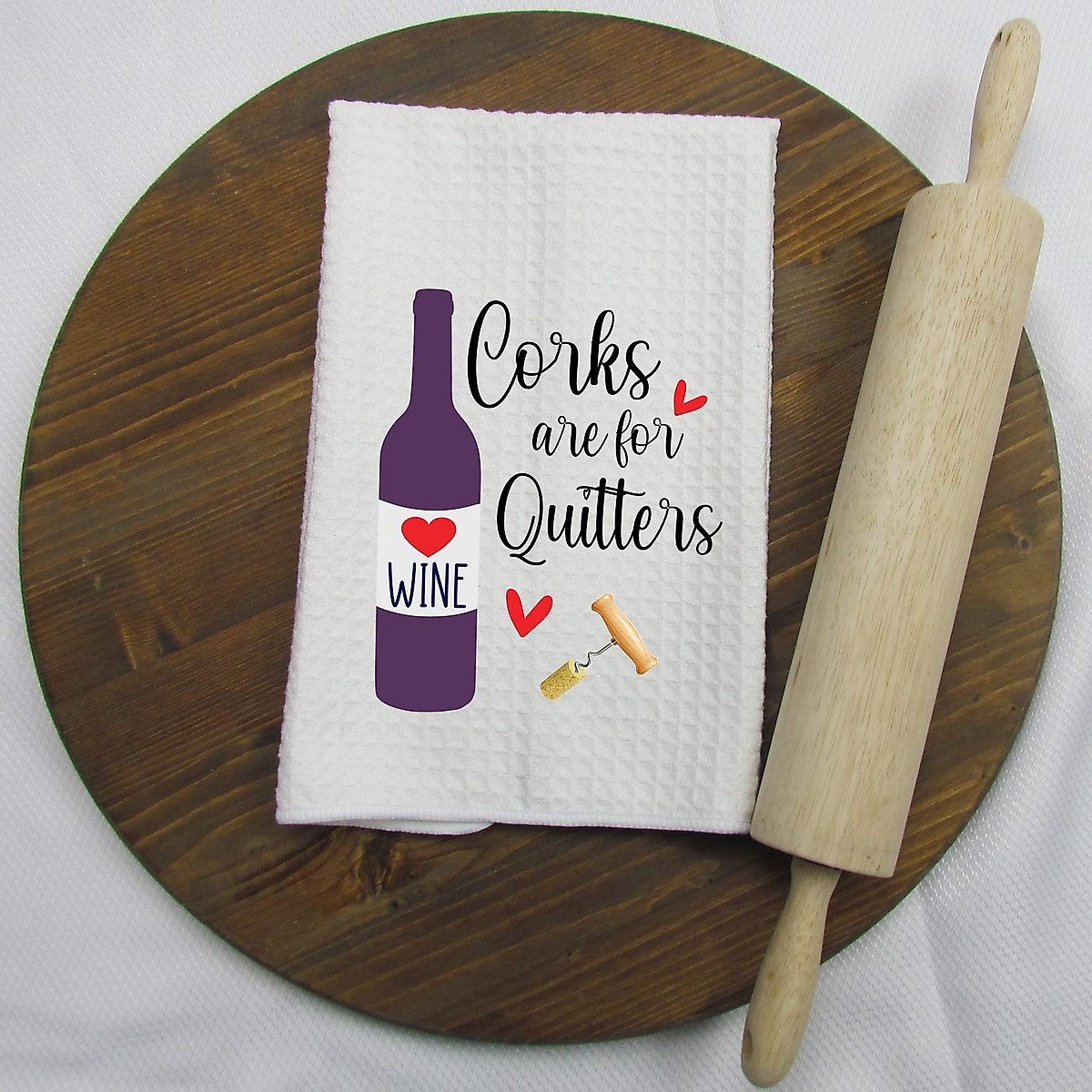 Home Bar, Dish Towels, Kitchen Towel, Tea Towels, Bar Towel, Bourbon, Funny Bar Towel, Bourbon Bar, Bar, House Bar, Funny Dish Towel Corks are for Quitters Towel