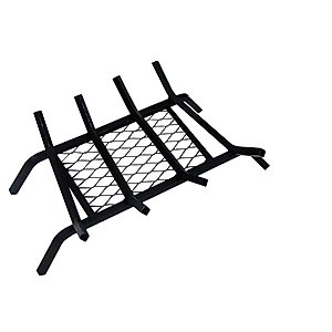 Landmann 9718S4 1/2" Steel 18" w/Ember Retainer 4 Bars, Zero Clearance Fireplace Grate, Black