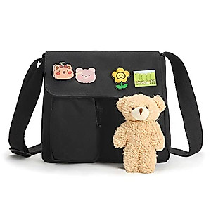 Phaoullzon Kawaii Crossbody Bag Cute Messenger Bags Canvas Shoulder Purse Gifts for Teens