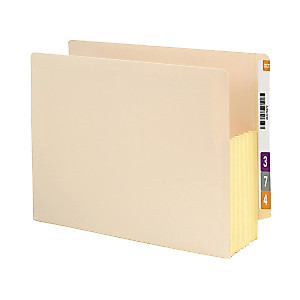 Smead End Tab File Pocket, Reinforced Straight-Cut Tab, 5-1/4" Expansion, Tyvek®-Lined® Gusset, Letter Size, Manila, 10 per Box (75174)