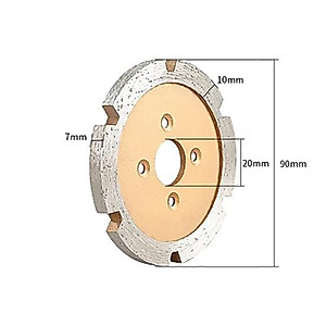 LeTkingok 90MM Diamond Saw Blade, 3-15MM Thickened Carving Blade Stone Wall Concrete Floor Slotting Dry Cutting Sintering Grinding Blade (7MM Thickness)