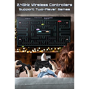 Apriluna Retro Game Console Wireless HDMI Output System，Built in 10000+ Classic Handheld Games 2.4G Wireless Controllers, 9 Emulator Consoles