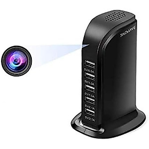 YAOAWE USB Charger Hidden Camera-5-Port USB Hub with Built-in Spy Camera for Home Security-1080P HD Hidden WiFi Camera with Motion Sensor,Loop Recor