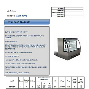 EMKK 18 Cu.Ft. 47.2''L Commercial Countertop Refrigerator, Display Refrigerator Pastry Display Case w/LED Lighting Automatic Defrosting Air-cooling Rear Sliding Door for Cafe Restaurant, ETL Certified