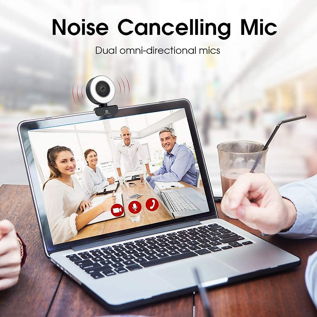 VITADE PC Webcam for Streaming HD 1080P, 960A USB Pro Computer Web Camera Video Cam for Mac Windows Laptop Conferencing Gaming Webcam with Ring Light & Microphone