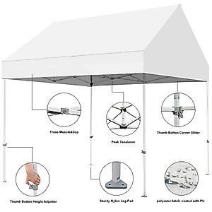 Eurmax USA Patented 10x10 Pop Up Canopy Tent Party Tent Commercial Instant Canopies Shelter with Heavy Duty Roller Bag,Bonus 4 Sand Bags (White)