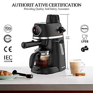 SOWTECH Espresso Machine, Cappuccino Machine with Steam Milk Frother, 3.5 Bar Latte Coffee Maker with Carafe