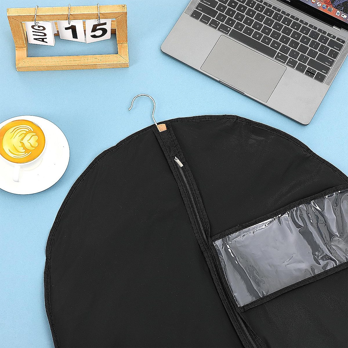 15 Pack Suit Bags Garment Bag for Men Storage 40-inch Clothes Cover with Clear Window and ID Card Holder for Suit Jacket, Skirt, Shirt and Coat