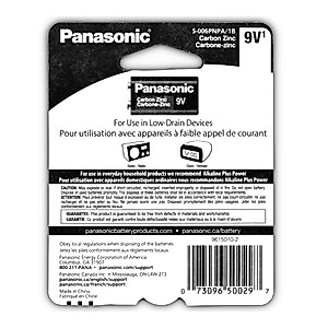 Panasonic Super Heavy Duty 9 Volt 1 Pack
