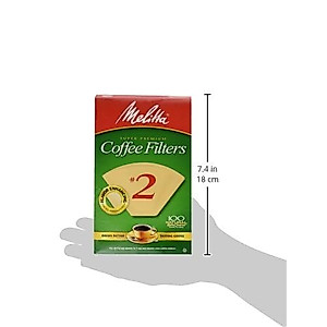 Melitta Cone Coffee Filter #2 100 Count- Natural Brown