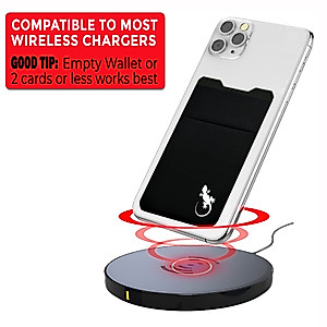 Double Pocket Gecko Phone Wallet - Smartphone Adhesive Card Holder - Cell Phone Pouch - Mobile Stick on Lycra Pocket by Gecko - Carry Credit Cards and Cash – (Black-White)