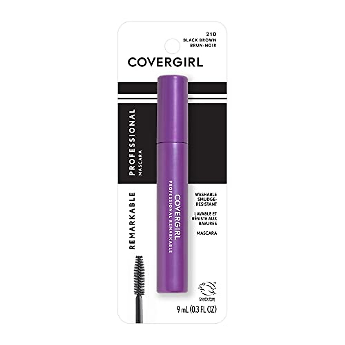 COVERGIRL Professional & Remarkable Mascara Black Brown, Long Lasting, 0.3 Fl Oz, Smudge-Proof Mascara, Voluminous Mascara, Lengthening Mascara, Resists Swipes and Smears, Darkens and Defines All Day