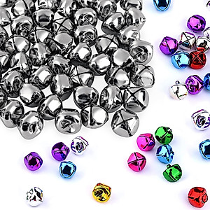 Jingle Bells, 1 Inch Craft Bells Bulk DIY Bells for Christmas Festival Decoration Home Decoration, 50pcs, Silver