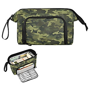 J JOYSAY Camo Deep Green Trendy Pencil Case Large Capacity Pencil Pouch for Girls Boys Markers Storage Journaling Supplies for School Boys