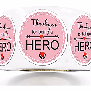 Nurse Week Stickers Healthcare Workers Thank You for Being A Hero Stickers 1.5" - Nurse Nursing School Essential Workers Gifts CNA Appreciation Themed Thank You Stickers Stickers Envelope Seals 500Pcs