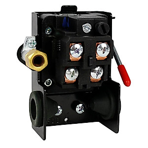 Pressure Switch for Air Compressor 95-125 psi Single Port HEAVY DUTY 26A Replaces HUBBELL FURNAS SQUARE D SIEMENS SEARS DEWALT CRAFTSMAN BLACK MAX JENNY BLACK AND DECKER