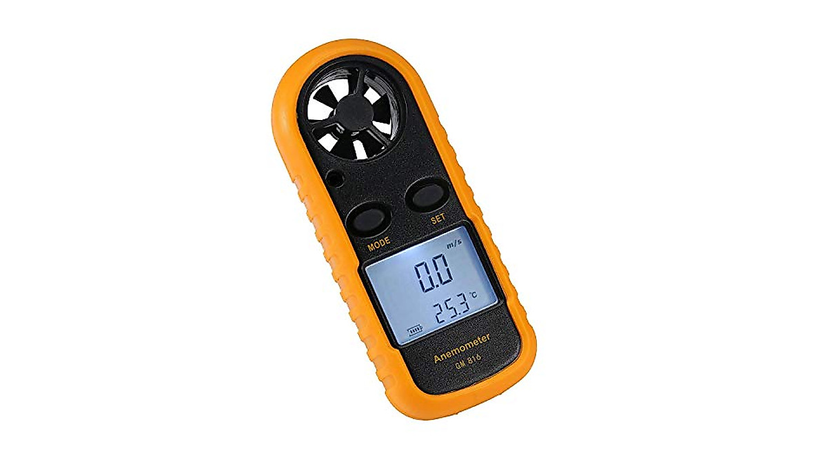 Amgaze Handheld Anemometer - Digital Wind Speed Meter & Thermometer