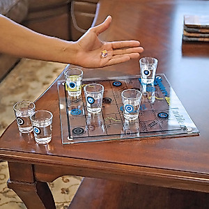Fairly Odd Novelties Shooters & Ladders Drinking Fun Shot Glasses Party Game Gift, 7 Piece Set, Clear