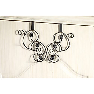 GUSUWOD Over The Door Metal Coat Rack Hook Hanger with 4 Hooks, Bronze, Set of 2