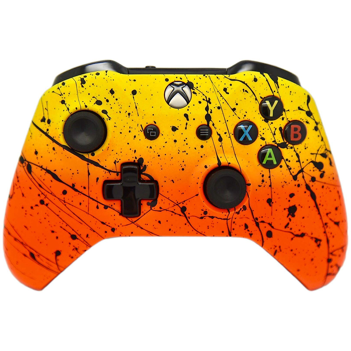 Hand Airbrushed Fade Custom Controller - Compatible with Xbox One (Matte Orange & Yellow)