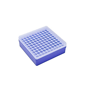 Aicosineg 2Pcs Acrylic Test Tube Rack Holder 100Holes Lab Centrifuge Tube Holder Plastic Test Tube Rack Detachable Plastic Stand Bracket Rack Test Tube Rack for Labortory Scientific Testing Blue