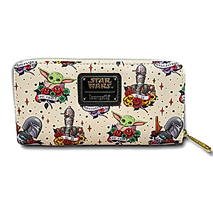 Loungefly GT Exclusive Star Wars Mandalorian Tattoo AOP Wallet
