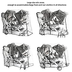 Double Stroller Rain Cover,Rain Cover for Double Tandem Stroller,Big Size Universal Rain and Wind Cover