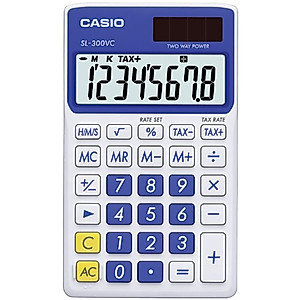 Casio SL-300VC Standard Function Calculator, Blue