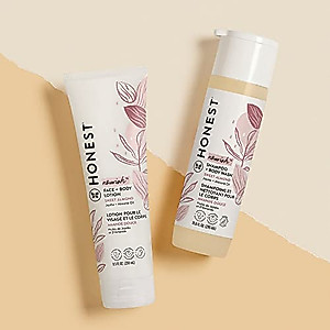 The Honest Company 2-in-1 Cleansing Shampoo + Body Wash and Face Lotion Bundle | Gentle for Baby | Naturally Derived | Sweet Almond Nourish, 18.5 fl oz