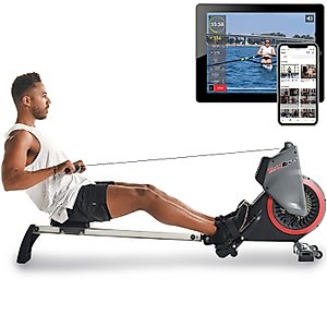 Air & Magnetic Rowing Machine with On Demand Coaching|14 Levels Dual Resistance| by Fitness Reality