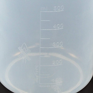 Labvida 4pcs of Stackable Plastic Beakers, Vol.500ml, PP Material, with Molded Graduation, LVB004