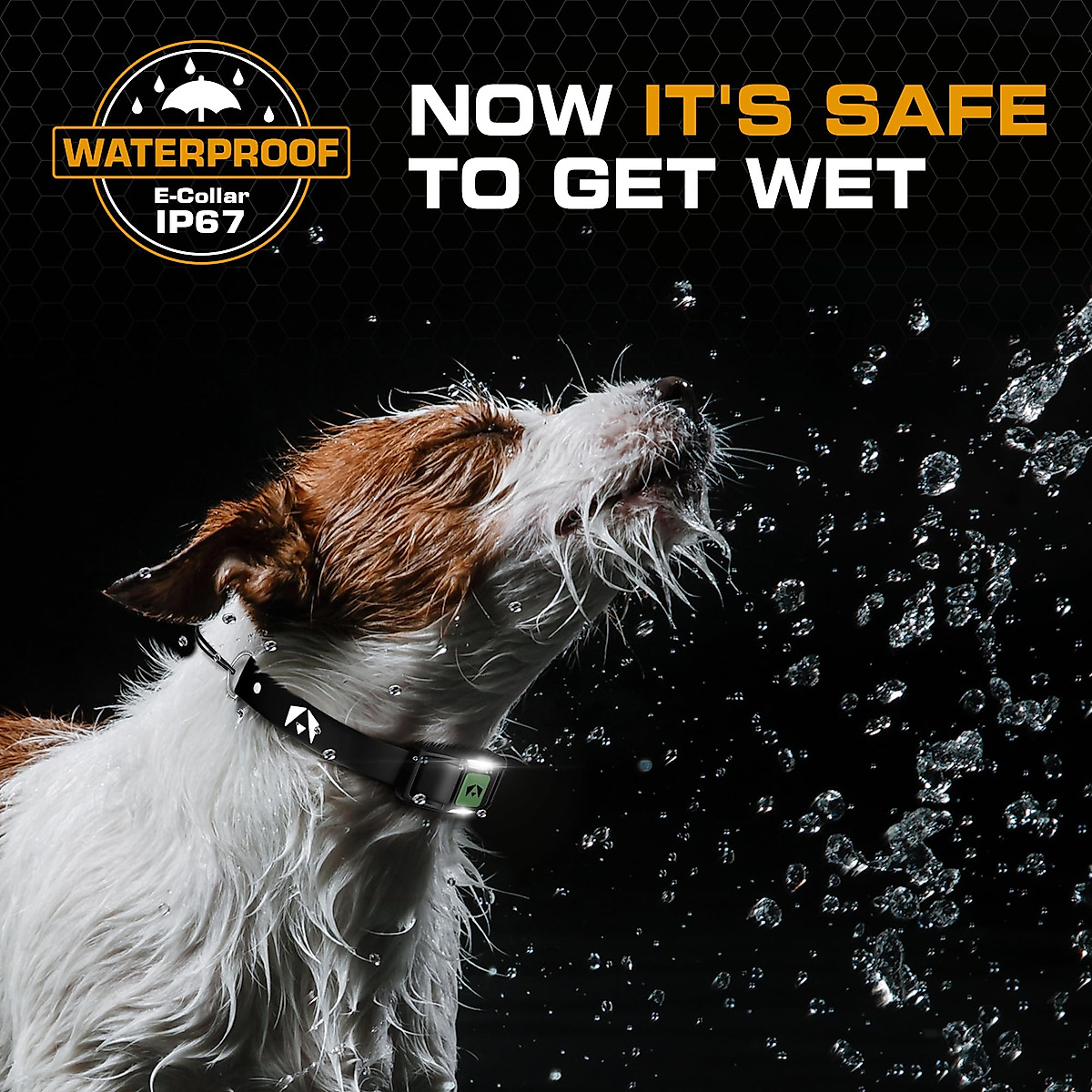 INVIROX Shock Collar for Large Dog [Spark K9] 124 Levels with Remote 1100yd Range, Night-Light Mode for Medium Dogs IP67 Waterproof Training Collar for Dogs