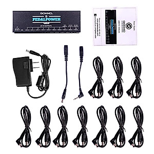 GOKKO Guitar Pedal Power Supply 10 Isolated DC Output for 9V 12V 18V Effect Pedal with Smart Short Circuit and Over Current Protection