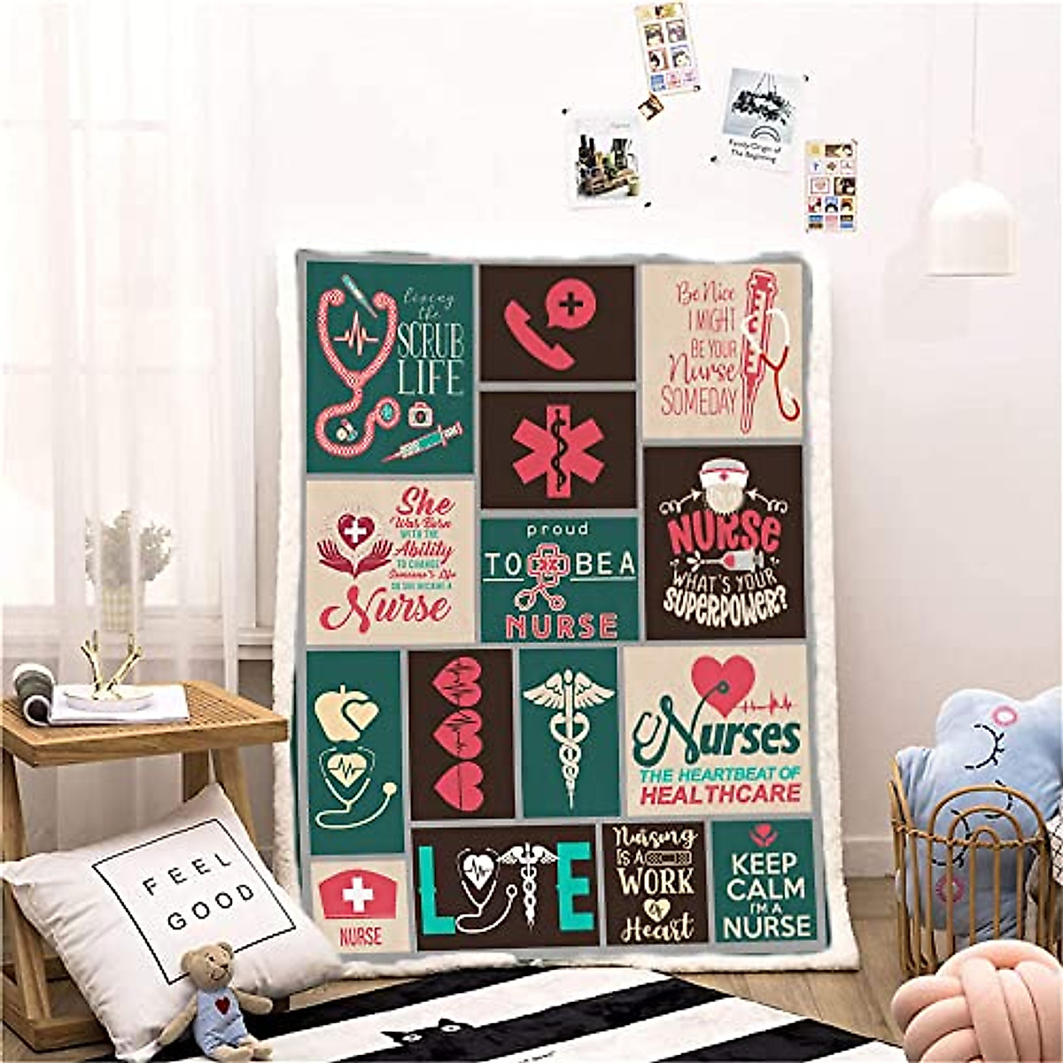 Nurse Gifts Nurse Week Gifts Blanket,Nurse Gifts for Women,Gifts for Nurses,School Nurse Gifts,Nurse Graduation Gifts,Nurse Retirement Gifts Throw Blanket for Bed Office Sofa